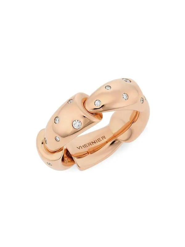 Vhernier Calla Media 18k & 0.3 Tcw Diamond Ring - Rose Gold | Editorialist